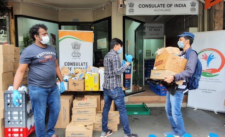 Consulate distributes food boxes to Indian nationals